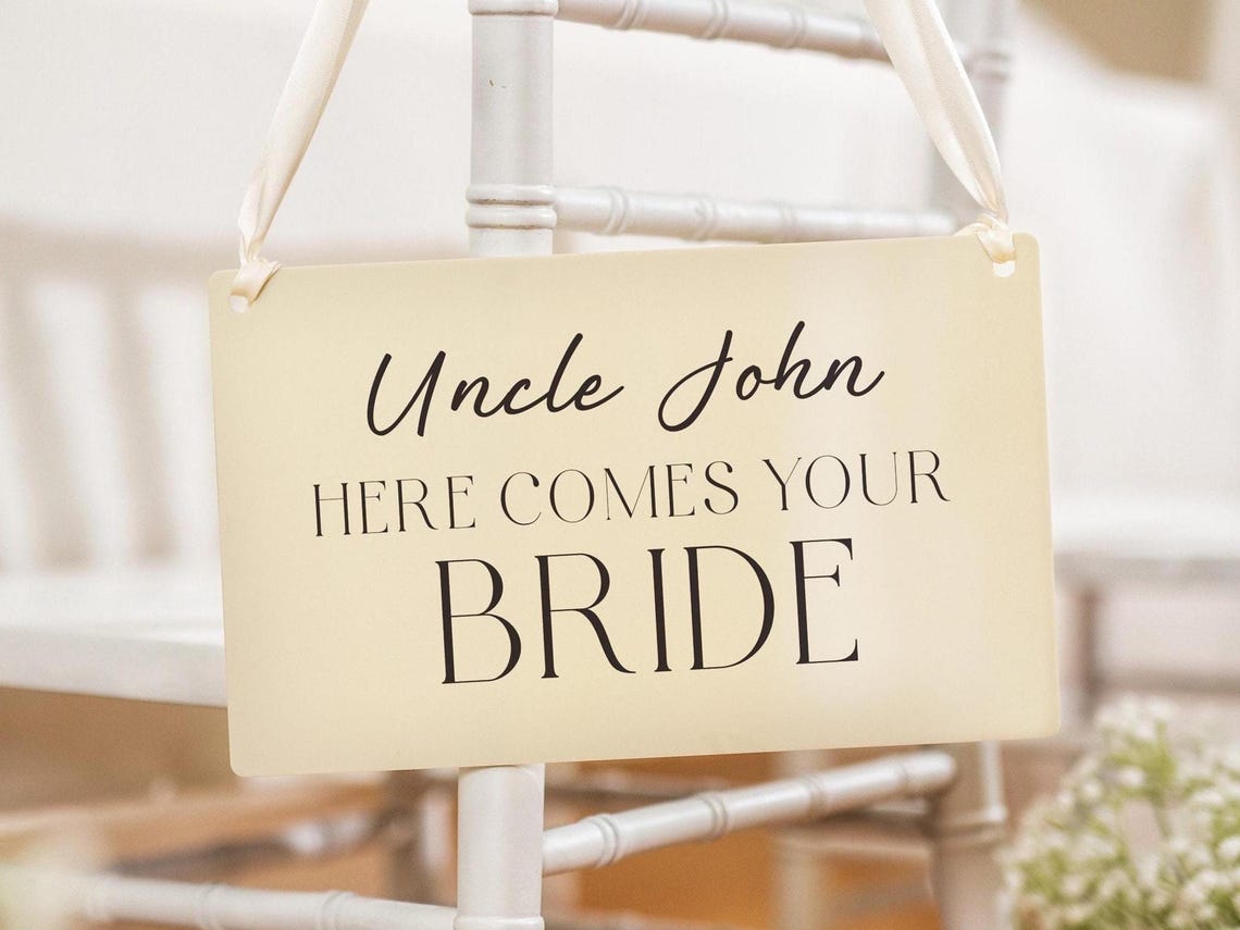 Wedding Hanging Acrylic Sign With Ribbon (design 3) - 11.5x7" Sign ...
