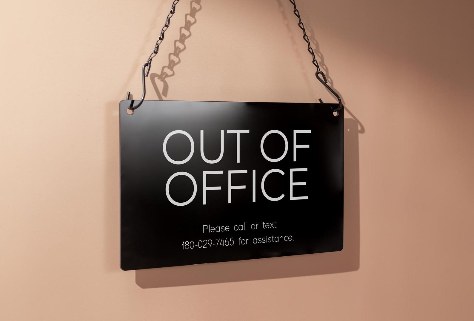 Hanging Acrylic Sign & Black Metal Chain (D9) - 11.5x7" Custom Window ...