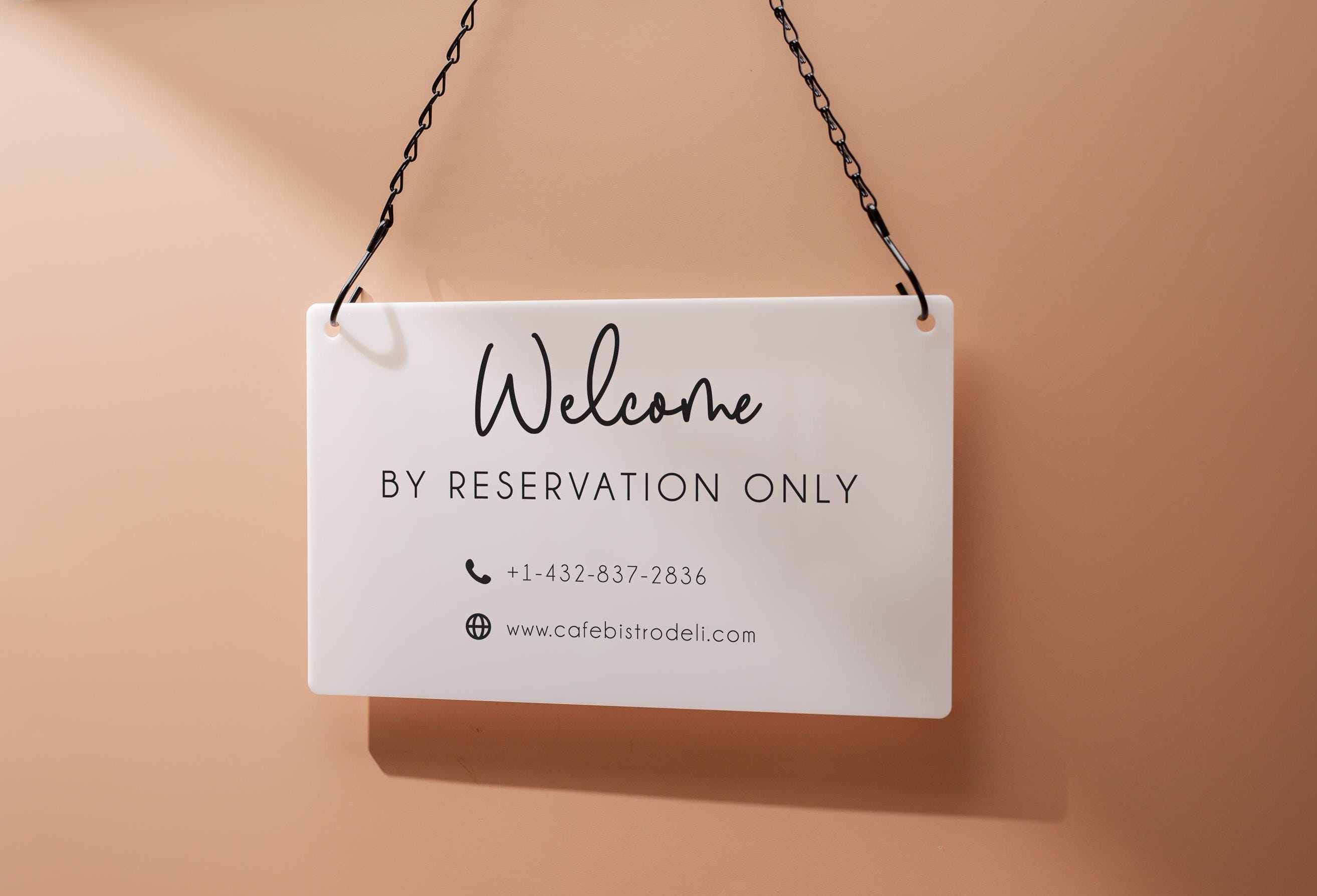 Hanging Acrylic Sign & Black Metal Chain (D11) - 11.5x7" Custom Window ...