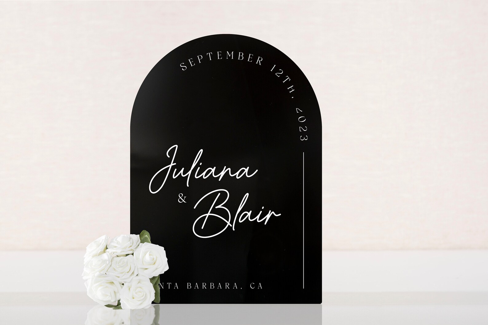 Personalized Arched Acrylic Wedding Welcome Sign design 2 Baby Pink ...