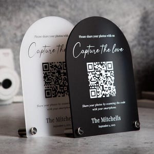 Arched QR Code (wedding Sign) - 6x7.75" Scannable Acrylic Sign, Wedding ...
