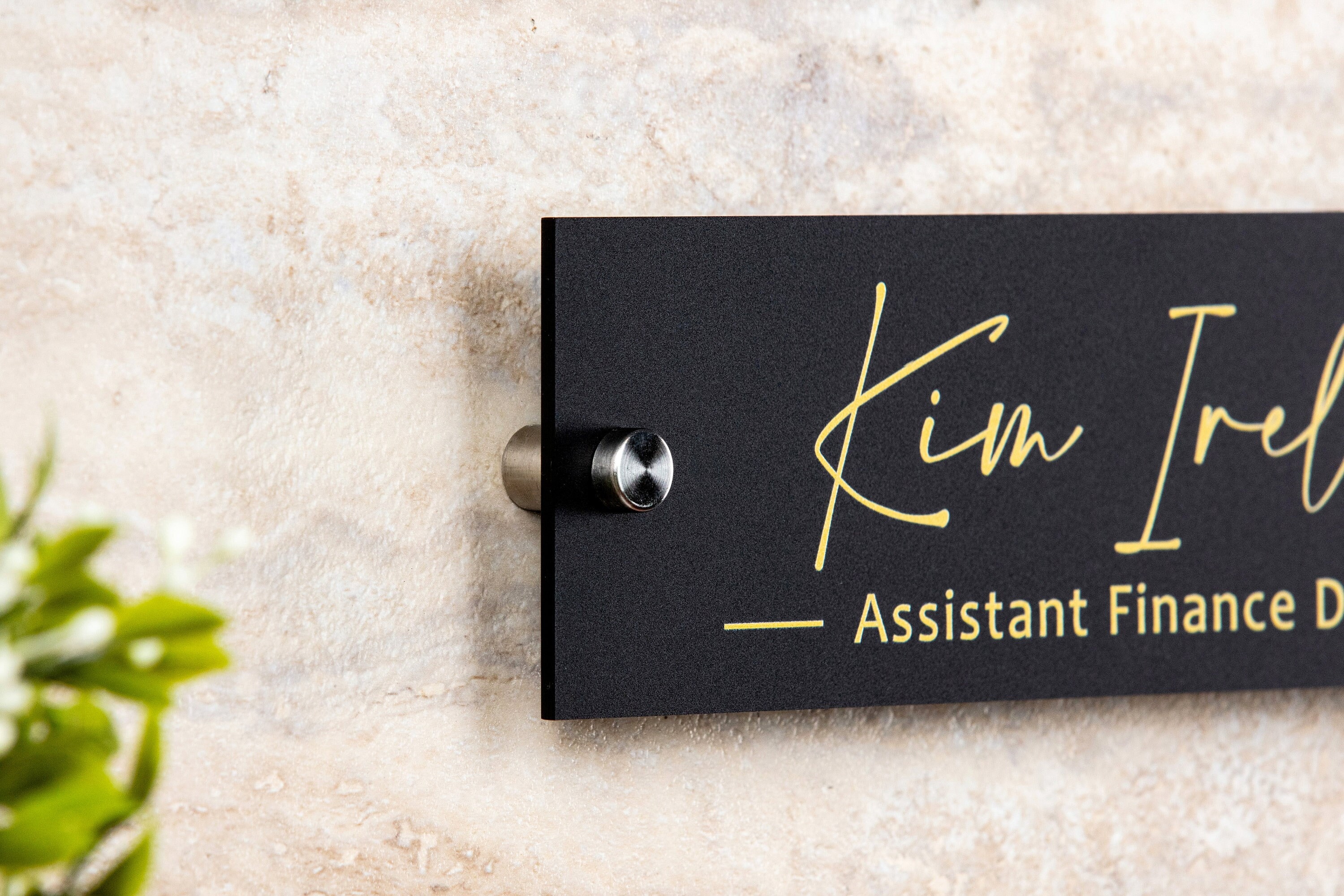 Personalized Wall Sign Name Plate gold Text 10x2.75 - Etsy