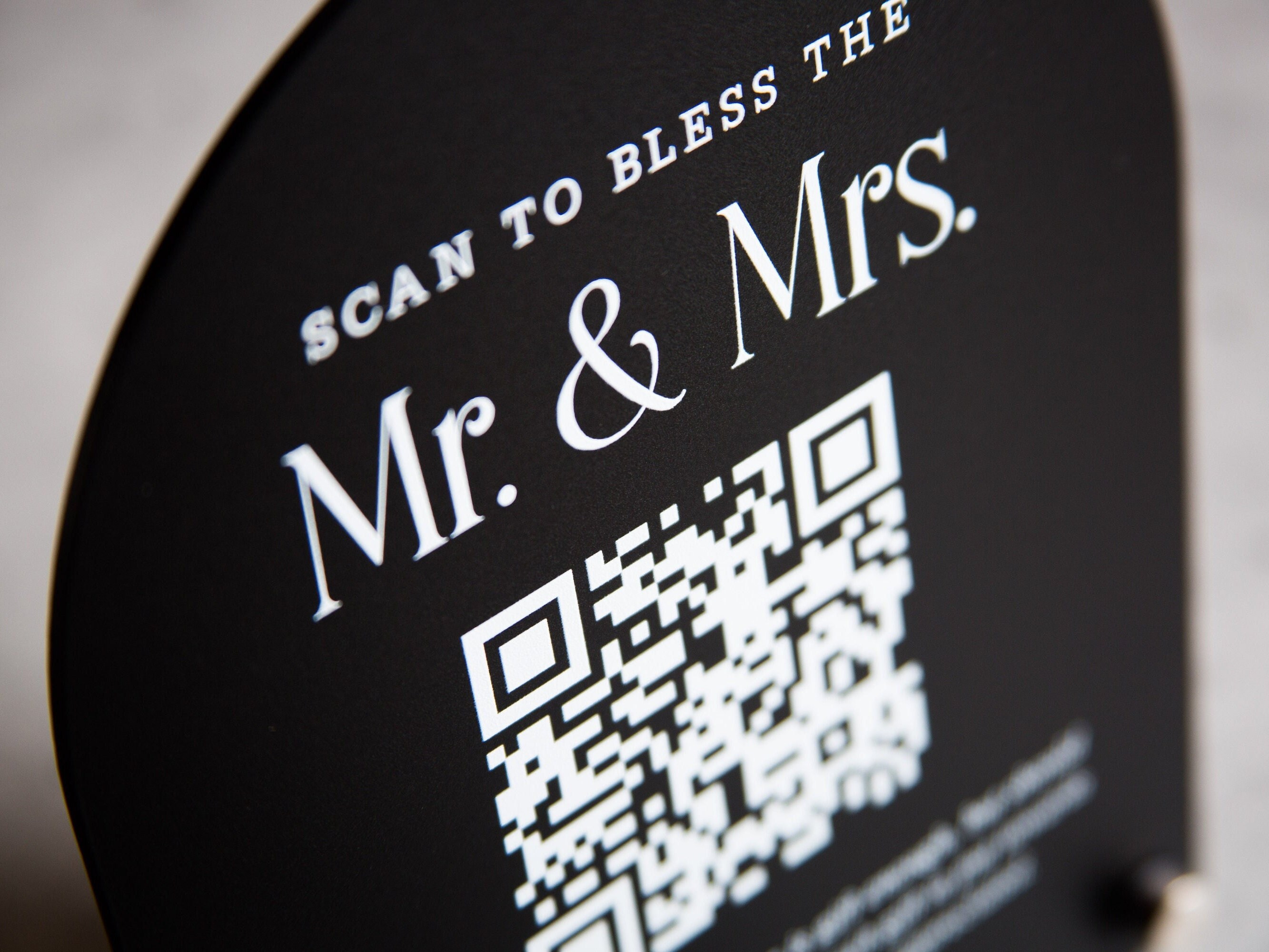 Arched QR Code wedding Sign 6x7.75 Scannable Acrylic - Etsy