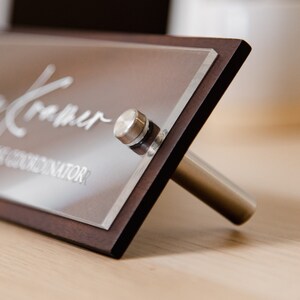 UV Printed Wood Acrylic Name Plate Personalized Office Executive CEO ...
