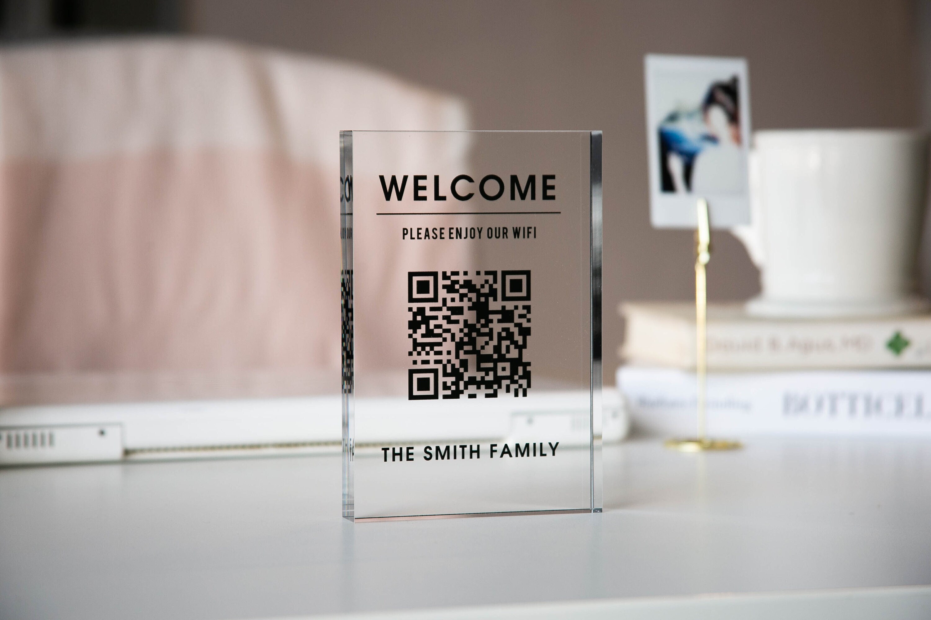 Personalized Acrylic QR Code Wifi Sign design 4 Custom Welcome Internet ...