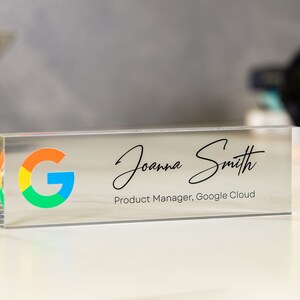 Acrylic Desk Block With Logo - 10x2.75 Executive CEO Plaque, New Job ...