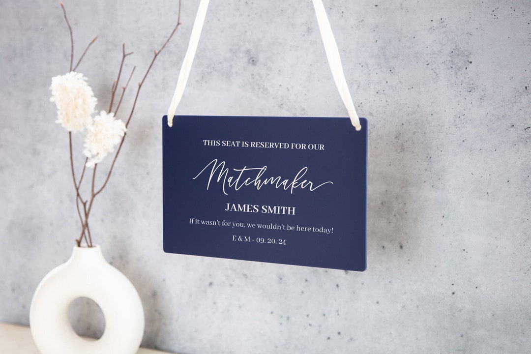 Wedding Hanging Acrylic Sign With Ribbon design 2 11.5x7 Sign, Signage ...