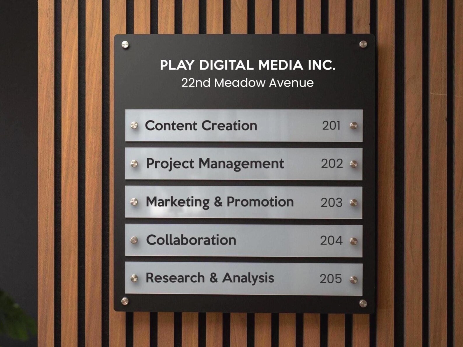 Wall Directory (wide) - Customizable Large Office Wall Door Building ...
