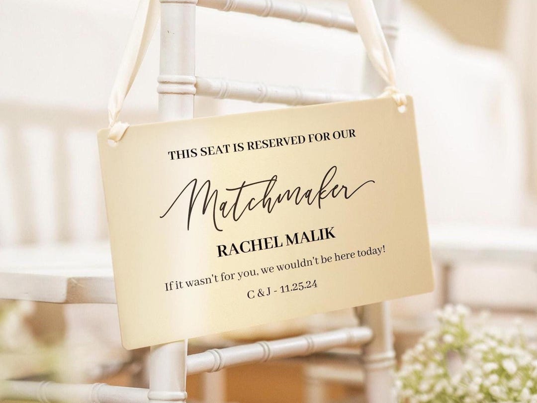 Wedding Hanging Acrylic Sign With Ribbon (design 2) - 11.5x7" Sign ...