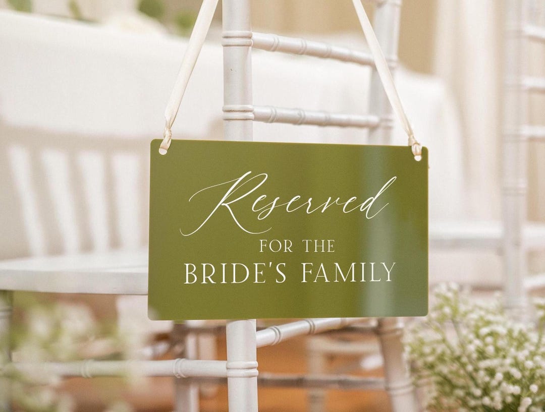 Reserved Hanging Acrylic Sign With Ribbon (D8) - 11.5x7" Reserved Seat ...