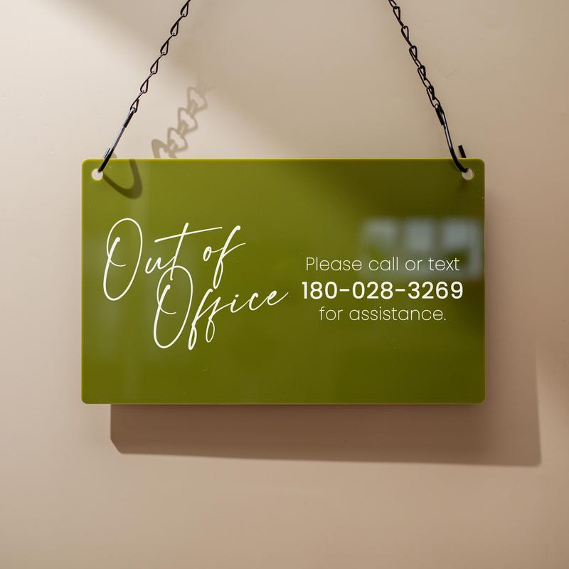 Out of Office Door Sign - Etsy