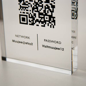 Personalized Acrylic QR Code Wifi Sign (design 2) - Custom Internet ...