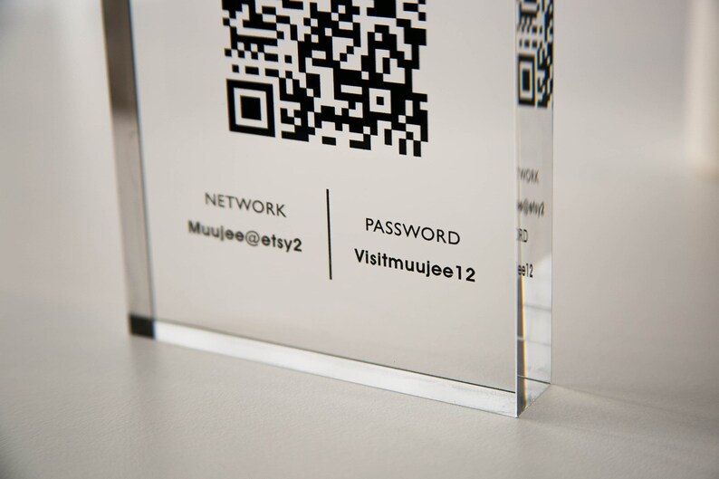 Personalized Acrylic QR Code Wifi Sign design 2 Custom Internet Sign ...