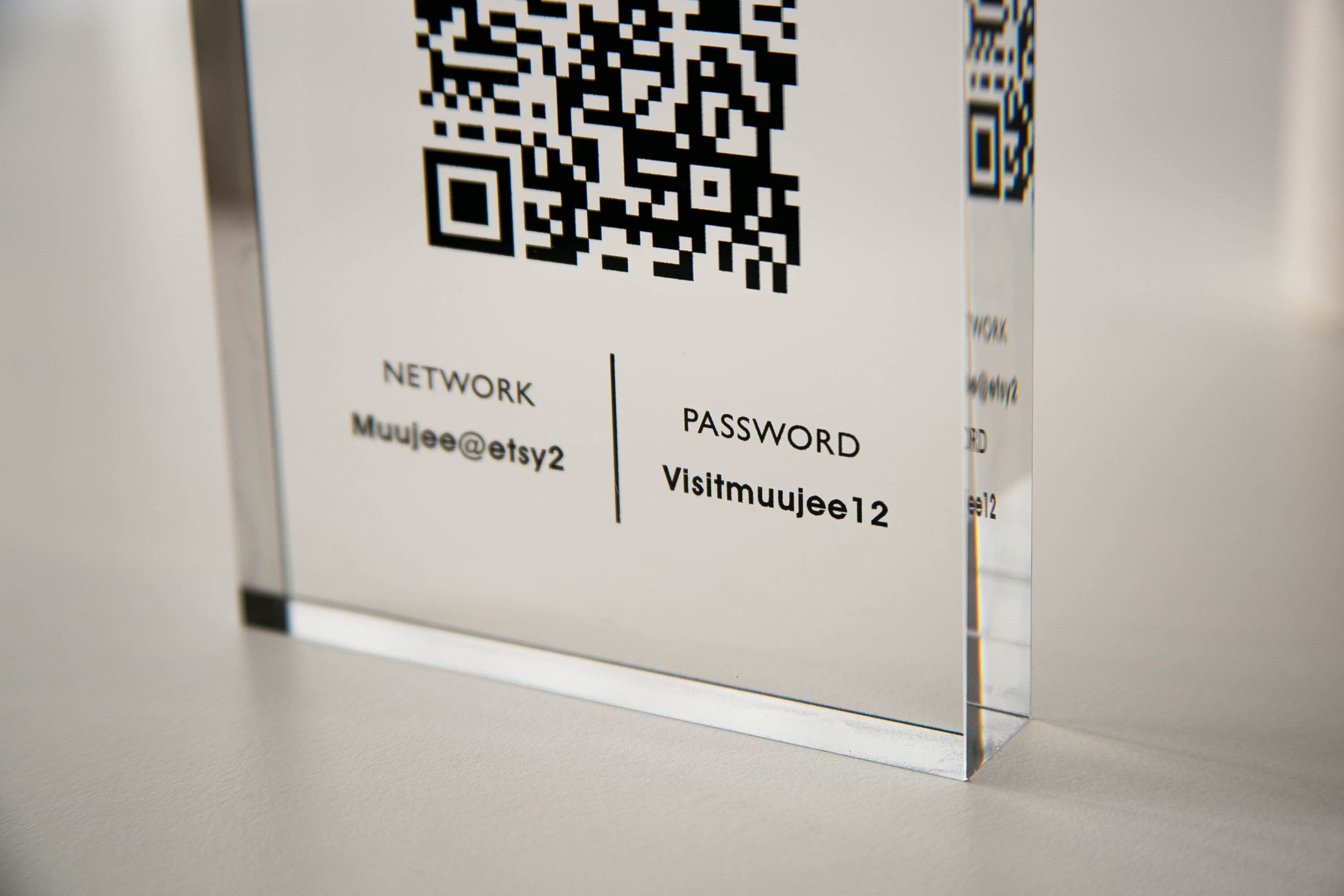 Personalized Acrylic QR Code Wifi Sign design 2 Custom Internet Sign ...