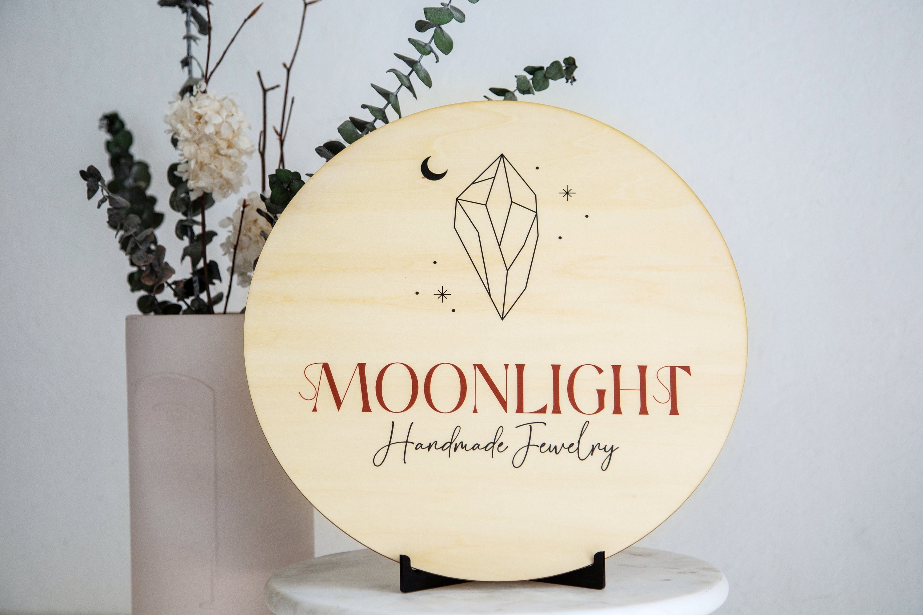 Custom Round Wooden Sign Small Business Booth Your Actual - Etsy