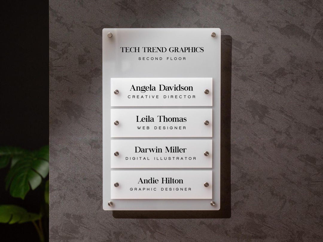 Wall Directory (standard) - Customizable Large Office Wall Door ...