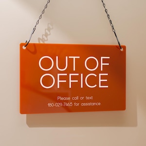 Hanging Acrylic Sign & Black Metal Chain (D9) - 11.5x7" Custom Window ...