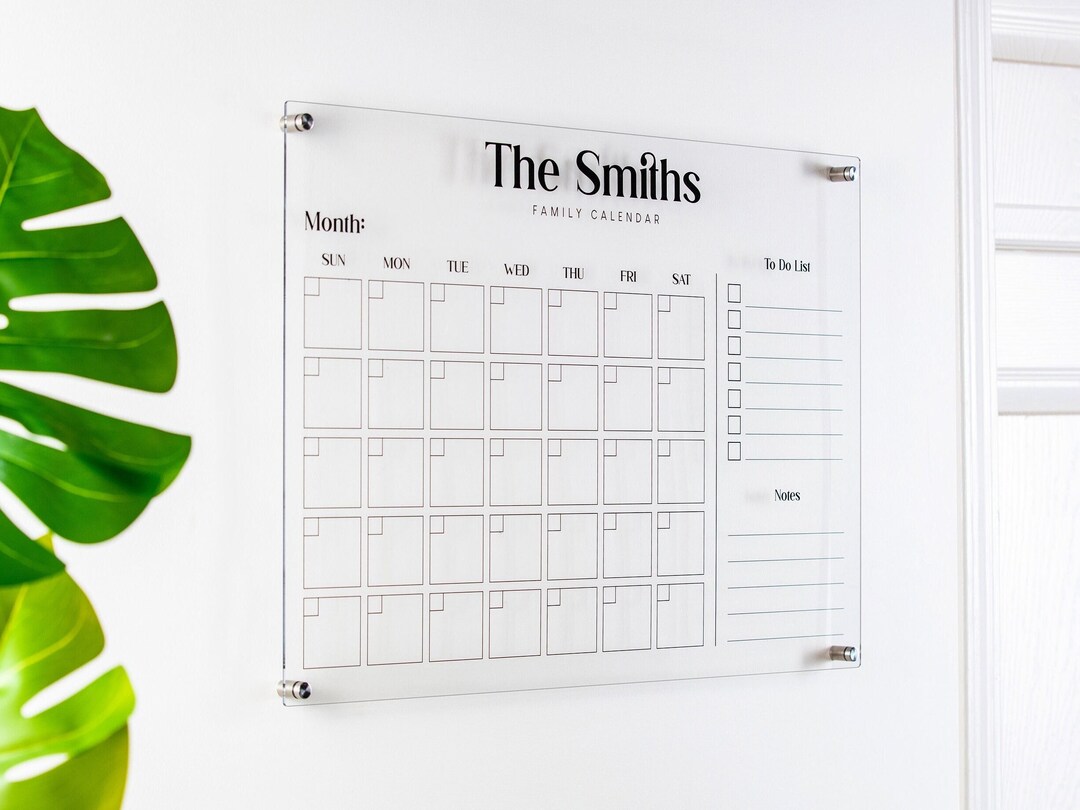 Acrylic Wall Calendar, Large Clear Calendar Planner, Personalized ...
