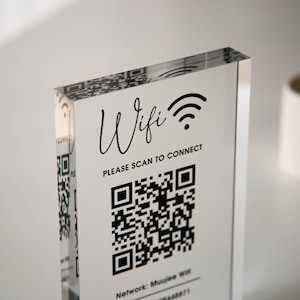 Personalized Acrylic QR Code Wifi Sign (design 1) - Custom Network ...