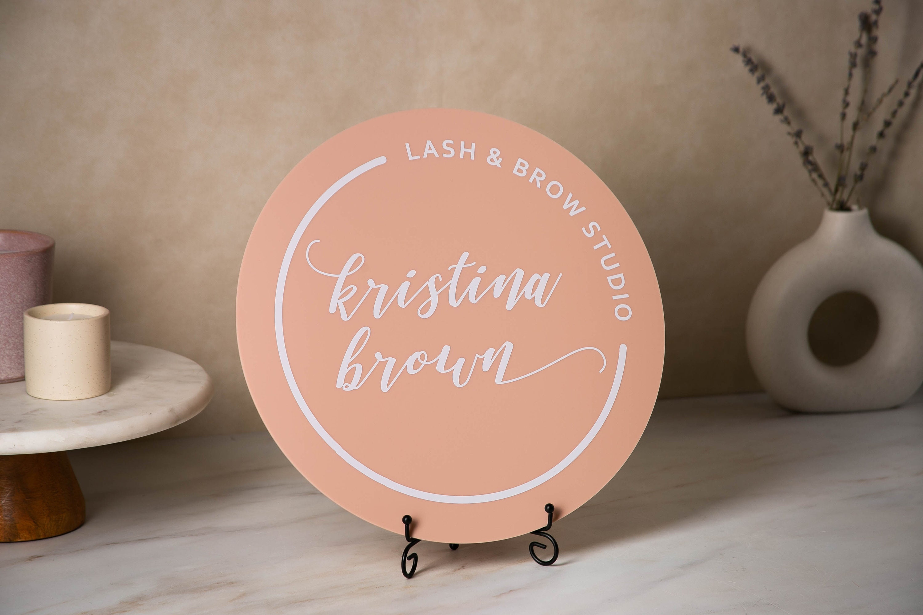 Round Acrylic Sign (logo) W/ No Holes - Custom Signage for Office Door ...