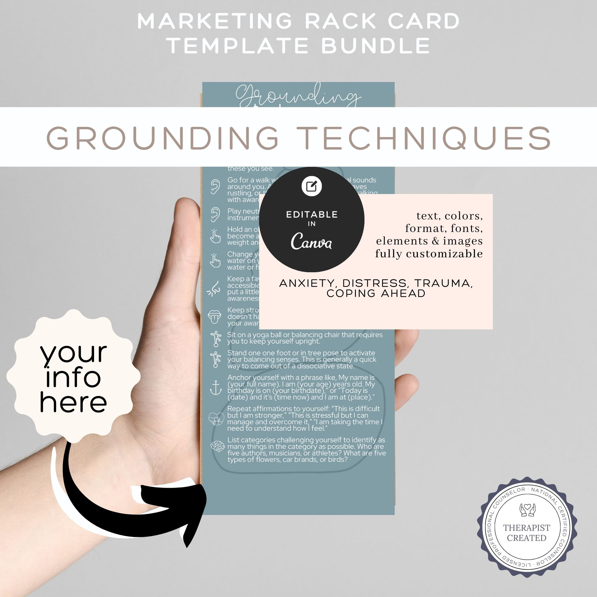 Rack Card Bundle Canva Template Done for You Marketing Therapy Tools ...