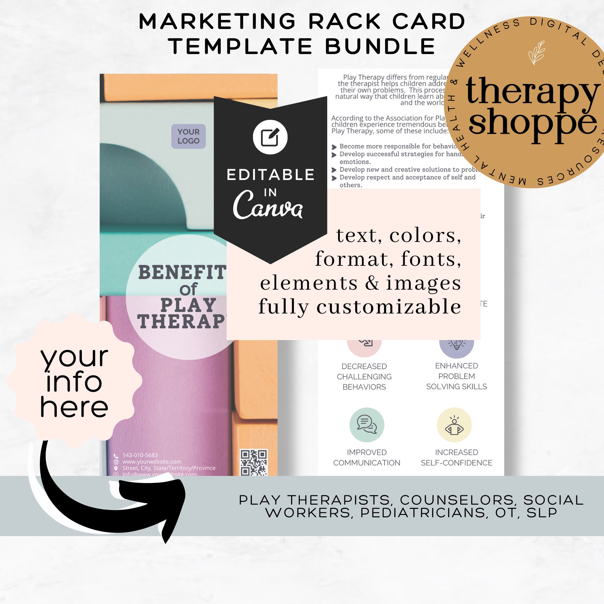 Therapy Template | Rack Card | Benefits of Play Therapy | Canva ...