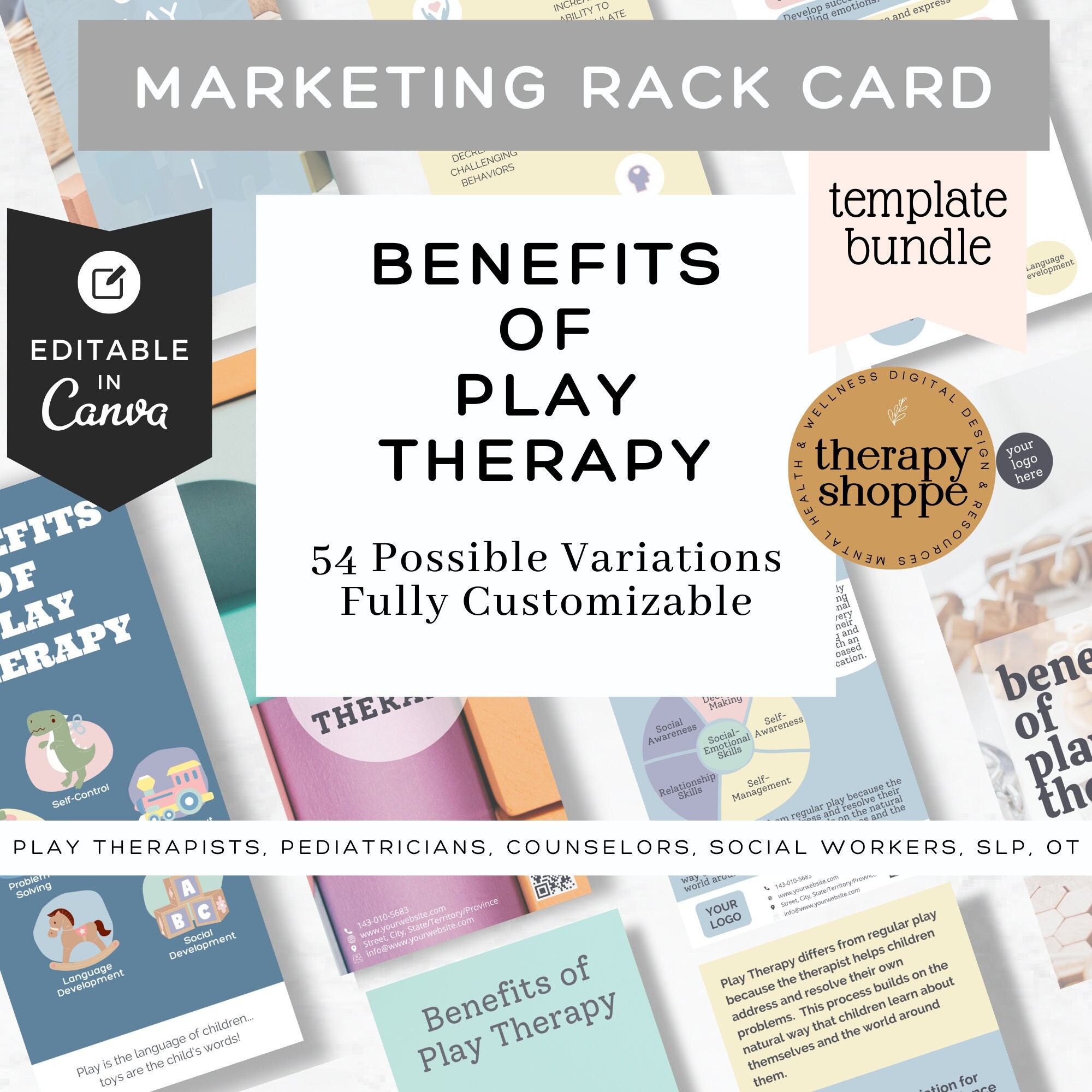 Therapy Template | Rack Card | Benefits of Play Therapy | Canva ...