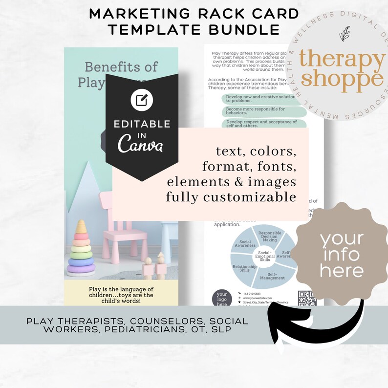 Therapy Template | Rack Card | Benefits of Play Therapy | Canva ...