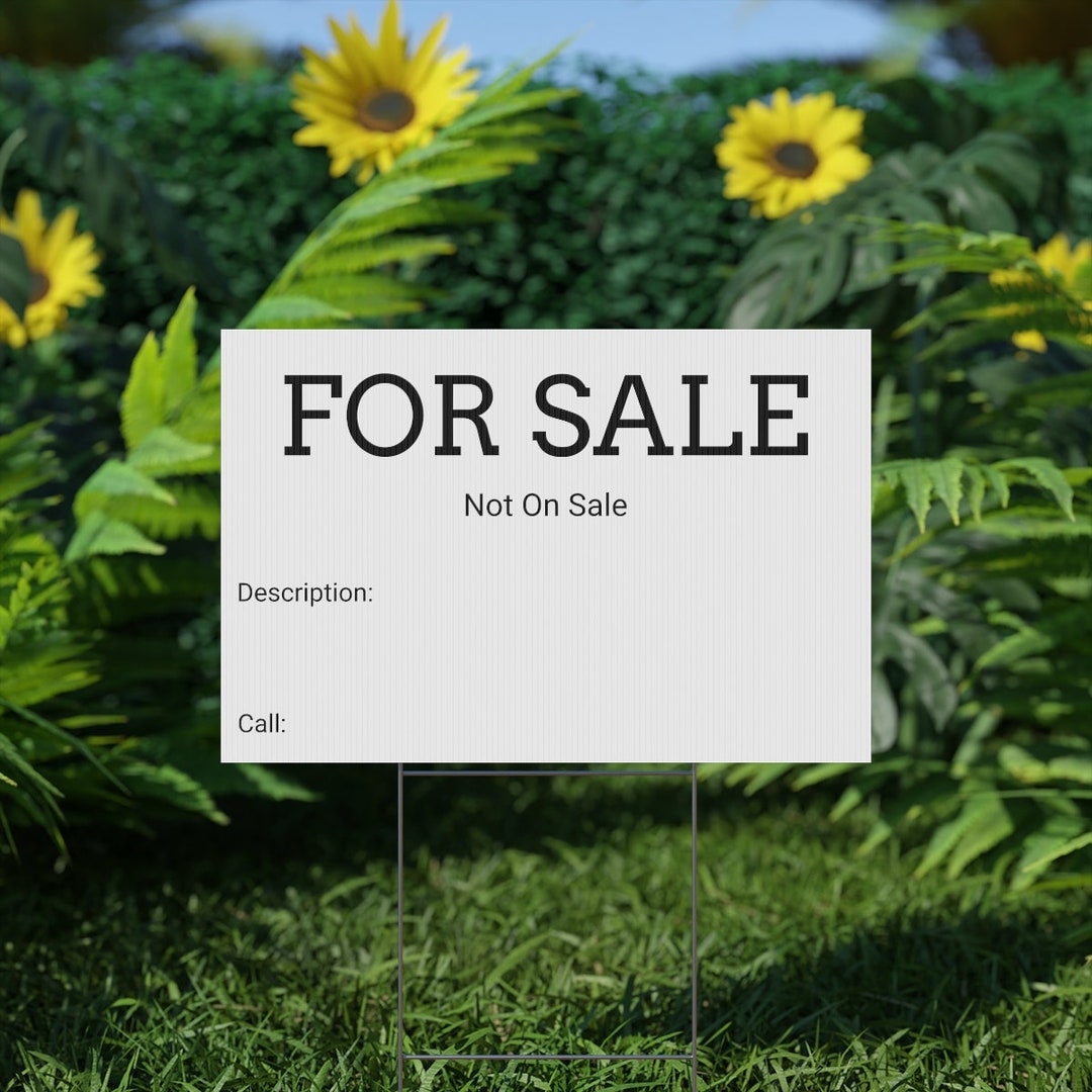 For Sale Not on Sale Yard Sign - Etsy
