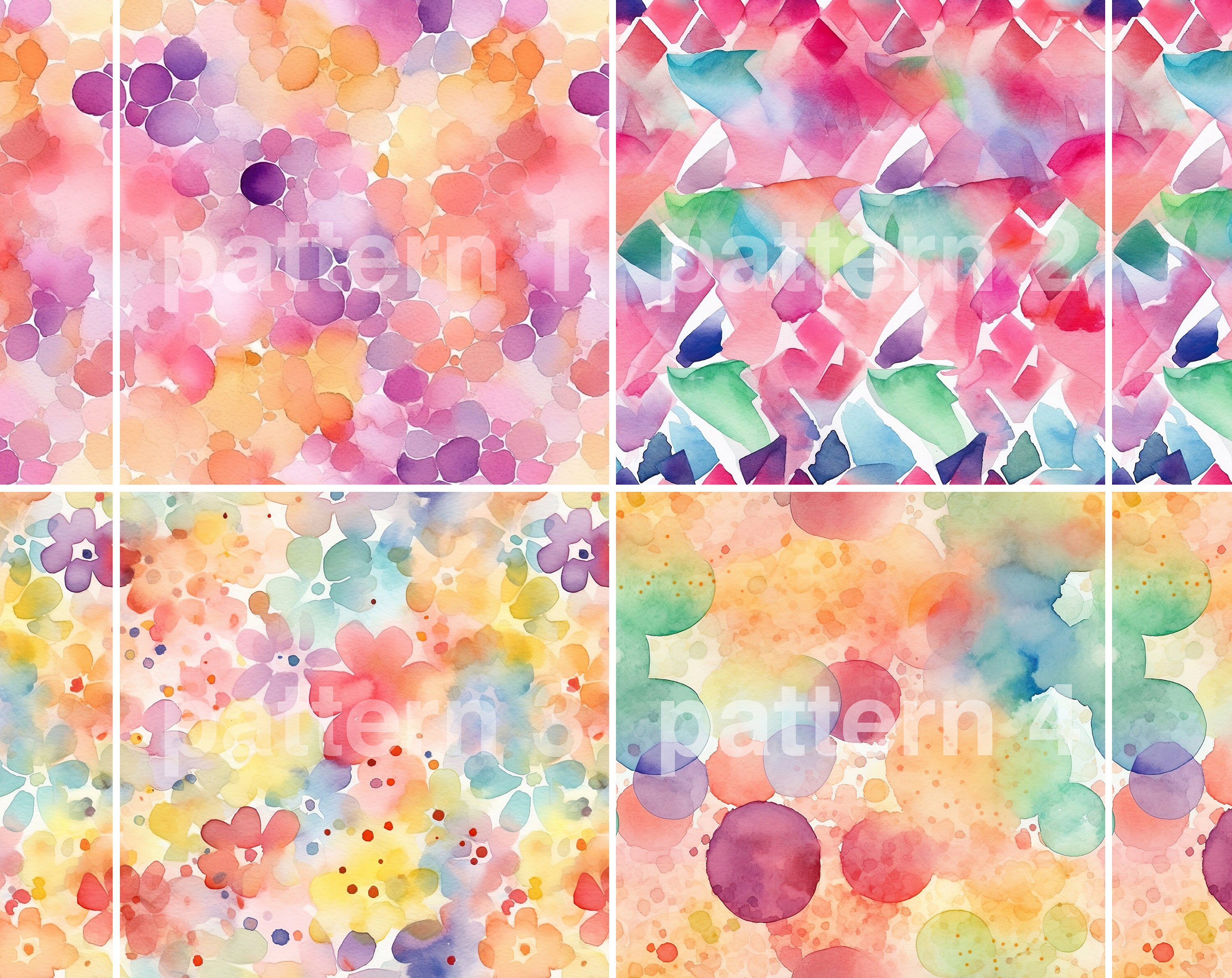 Watercolor Bliss Digital Paper SEAMLESS Watercolor Bliss - Etsy