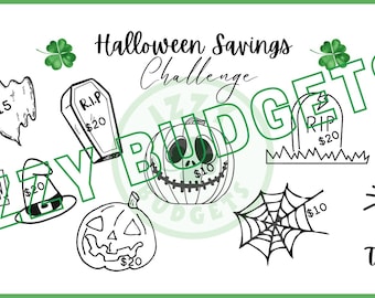 Halloween Savings Challenge Printable PDF A6 Cash Envelope Insert ...