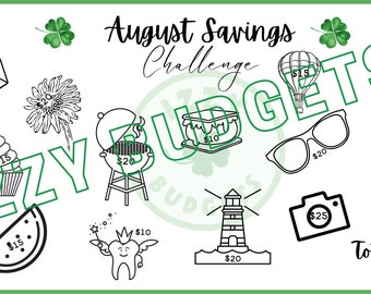 August Savings Challenge, Mini Savings Challenge, Money Challenge, A6 ...