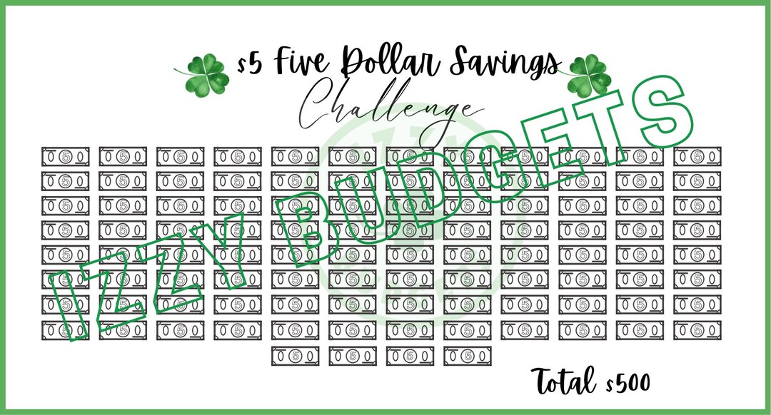 5 Dollars Savings Challenge|digital Download - Etsy