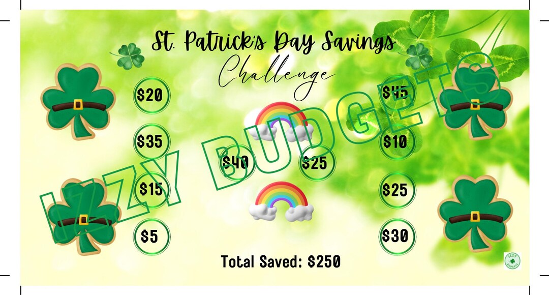St. Patrick’s Day Savings Challenge - Digital Download - Etsy
