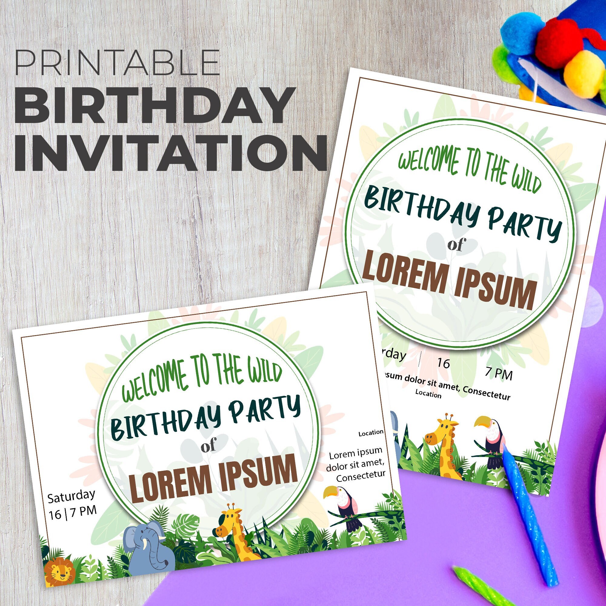 Personalized Printable Editable Happy Birthday Printable Birthday Card ...
