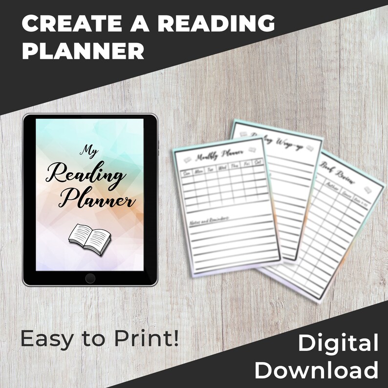 Reading Planner Printable Reading Journal Book Planner Reading Log Book ...