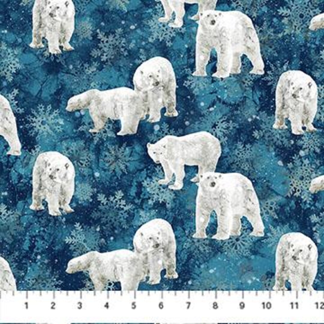 Tundra Crossing DP28293-48 Polar Bears Navy Northcott - Etsy