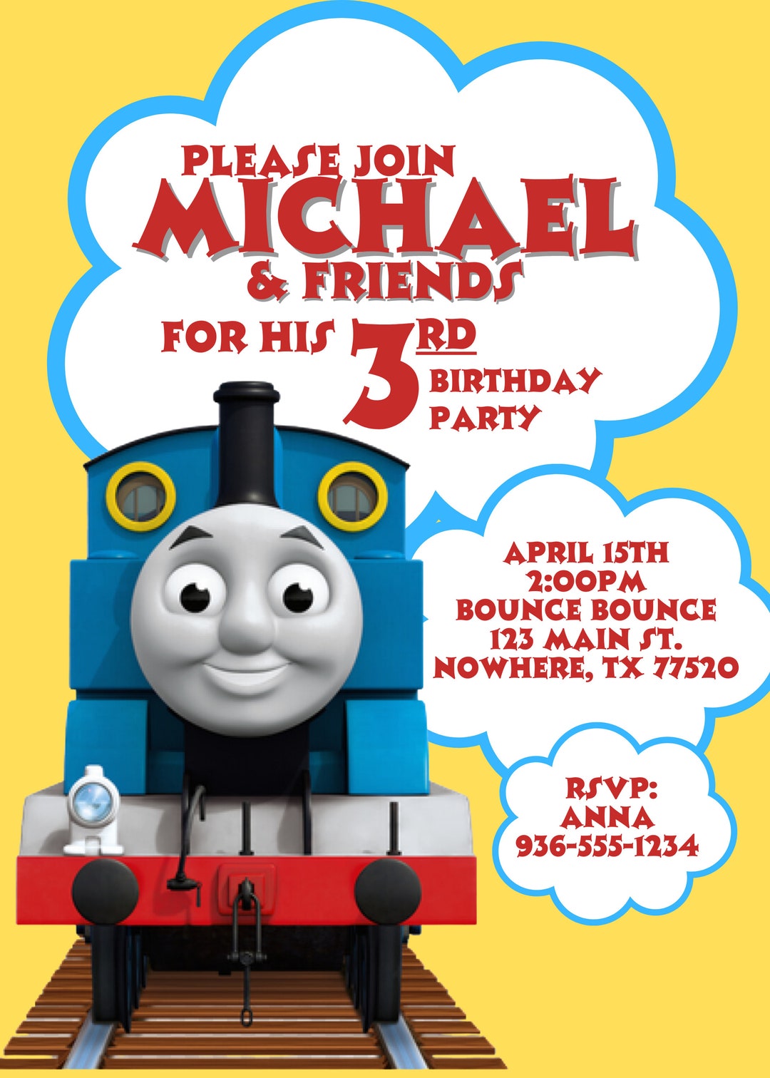 Custom Thomas and Friends Invitation - Etsy