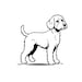 Schnoodle Dog Simple Art Black & White SVG / PNG / JPG Clipart - Free ...