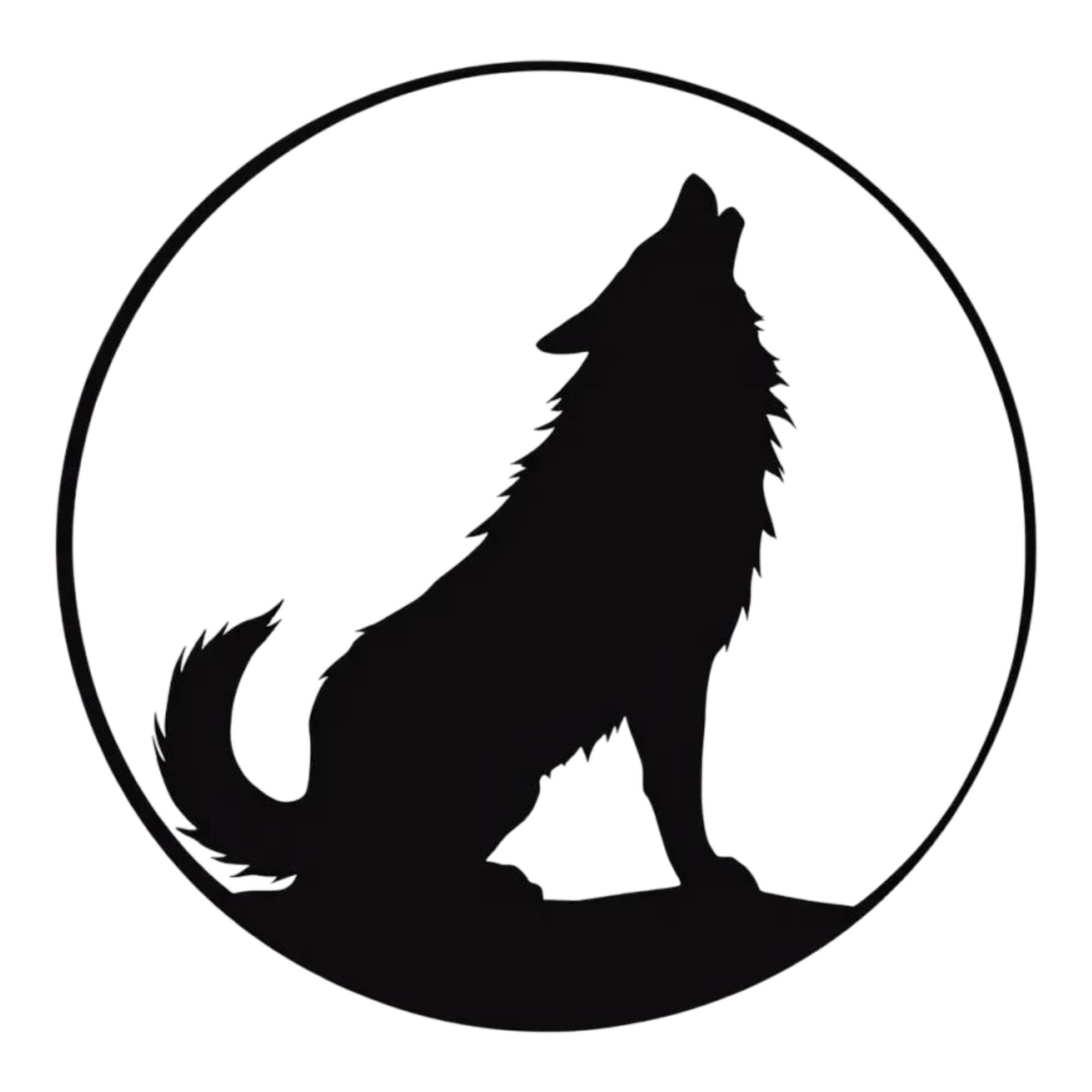 Howling Wolf Silhouette Black & White SVG / PNG / JPG Clipart - Free ...