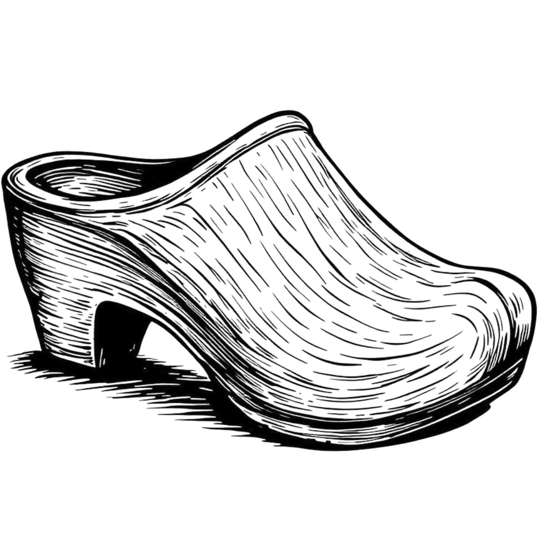 Clog Shoe Wooden Art Danish SVG / PNG / JPG Clipart - Free Commercial ...