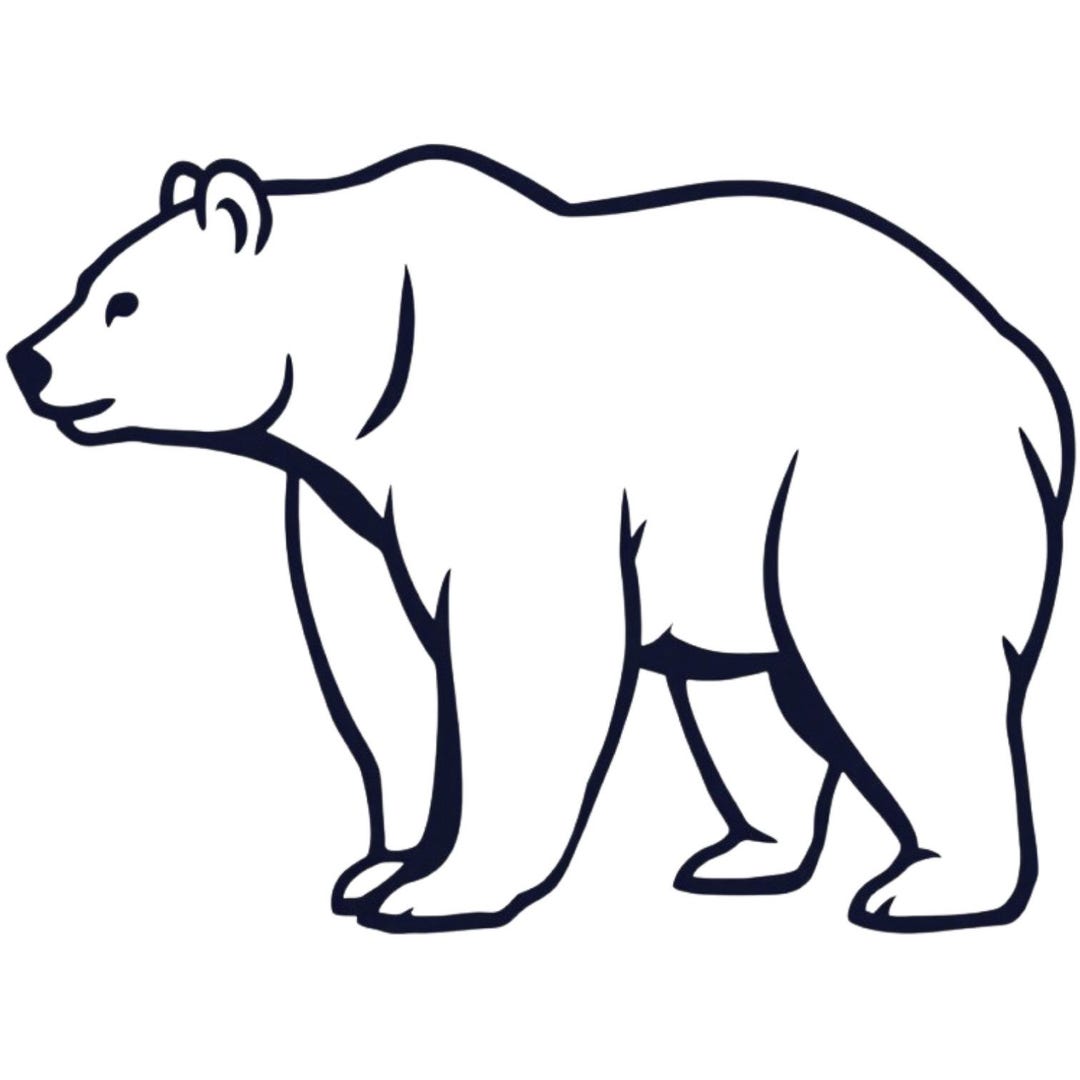 Polar Bear Simple Line Art Kids SVG / PNG / JPG Clipart - Free ...
