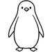 Penguin Simple Line Art Black & White Kids SVG / PNG / JPG Clipart ...