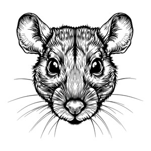 Rat Portrait Head Art SVG / PNG / JPG Clipart - Free Commercial Use - Etsy
