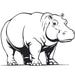Hippo Hippopotamus Simple Line Art Black & White Kids SVG / PNG / JPG ...