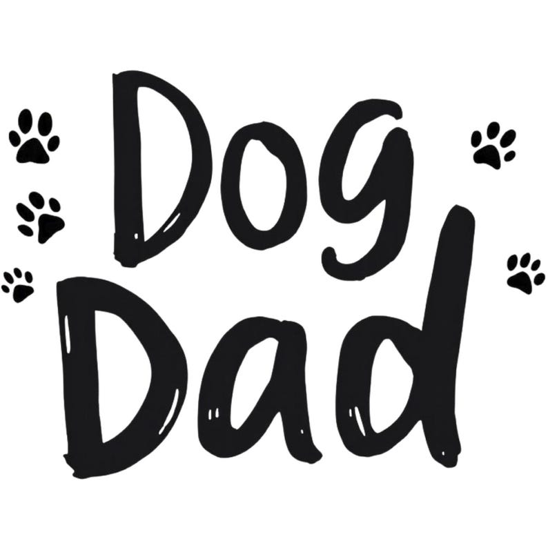 Dog Dad With Paw Prints Art SVG / PNG / JPG Clipart - Free Commercial ...