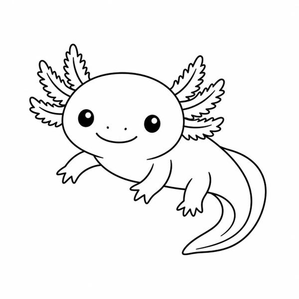 Axolotl Cartoon - Etsy UK