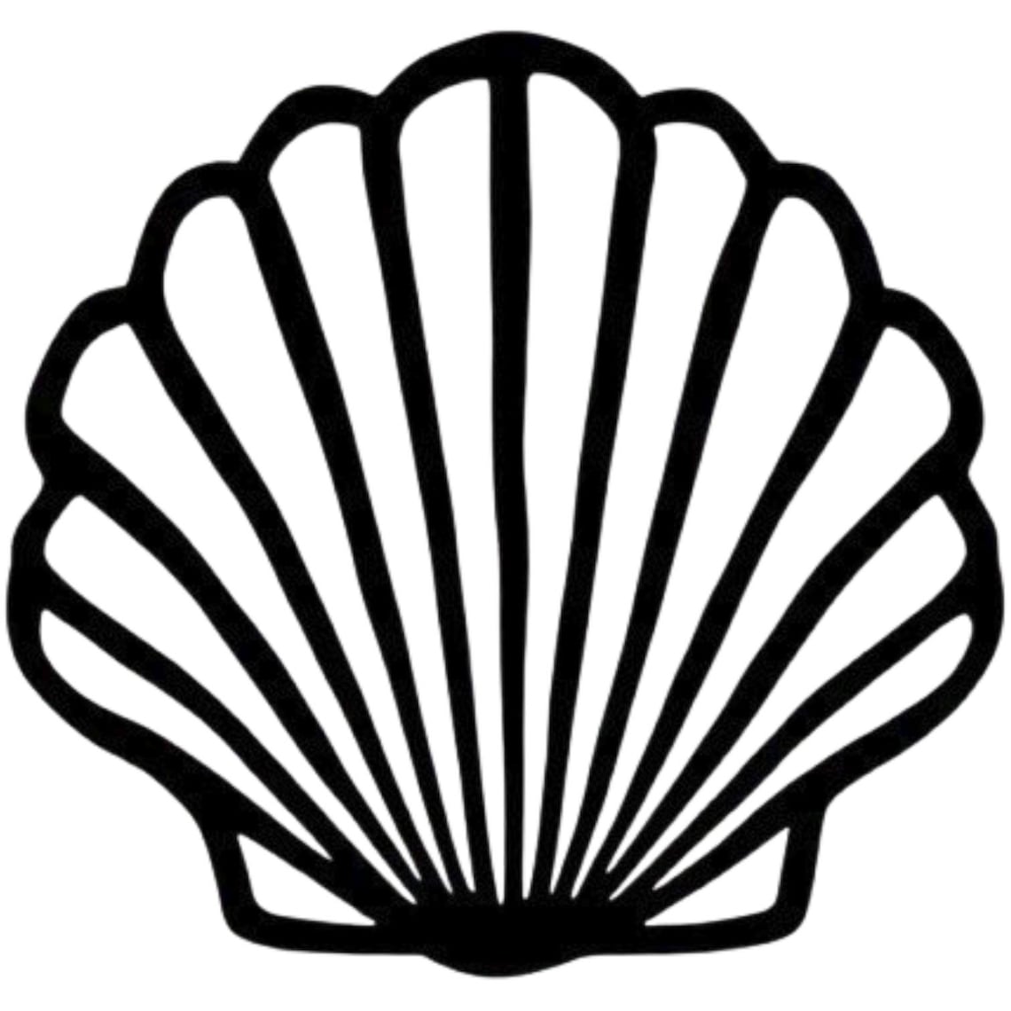 Clam Shell Simple Line Art Black & White Kids Clamshell SVG / PNG / JPG ...