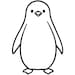 Penguin Simple Line Art Black & White Kids SVG / PNG / JPG Clipart ...