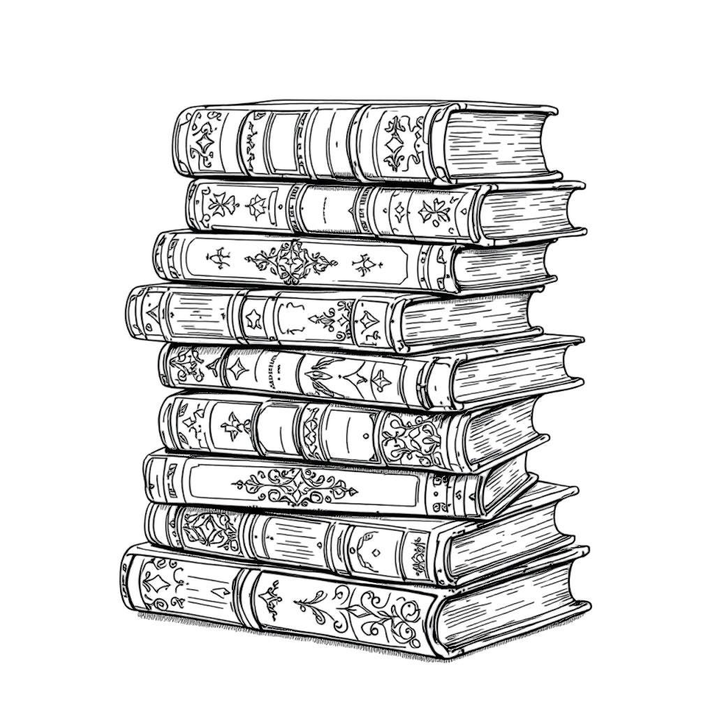 Stack of Books Antique SVG / PNG Clipart - Free Commercial Use - Etsy